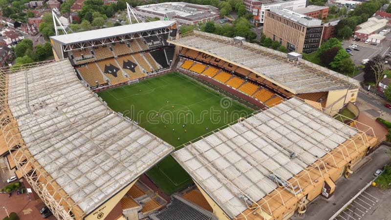 Wolverhampton Stadium from Above Flight Over the Molineux Stadium ...