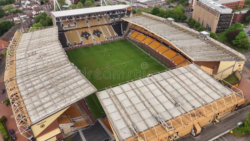 Wolverhampton Stadium from Above Flight Over the Molineux Stadium ...