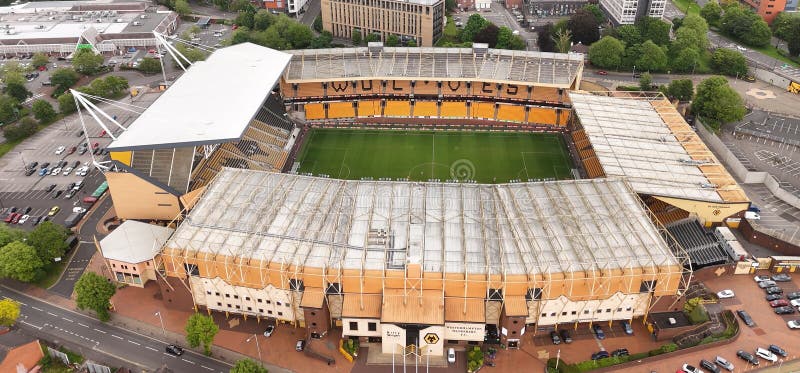 Wolverhampton Stadium from Above Flight Over the Molineux Stadium ...
