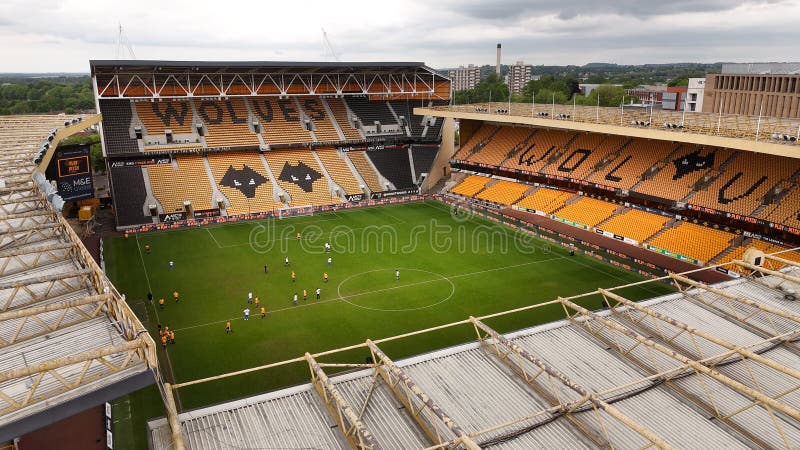 Wolverhampton Stadium from Above Flight Over the Molineux Stadium ...