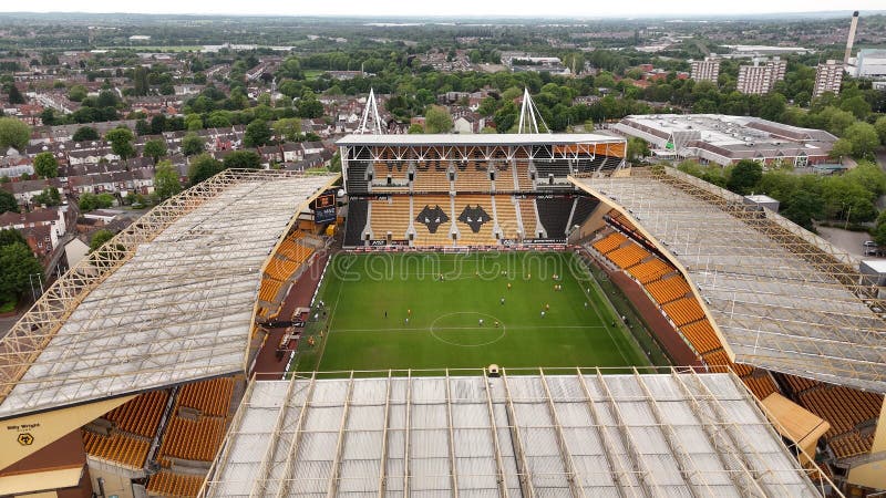 Wolverhampton Stadium from Above Flight Over the Molineux Stadium ...