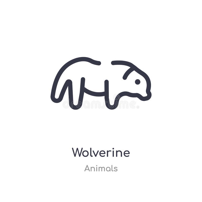 Linear Wolverine Icon from Animals and Wildlife Outline Collection ...
