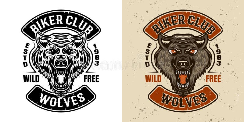 Motorcycle, Wolves Logo, Emblem, Symbol, Sticker Stock Vector ...