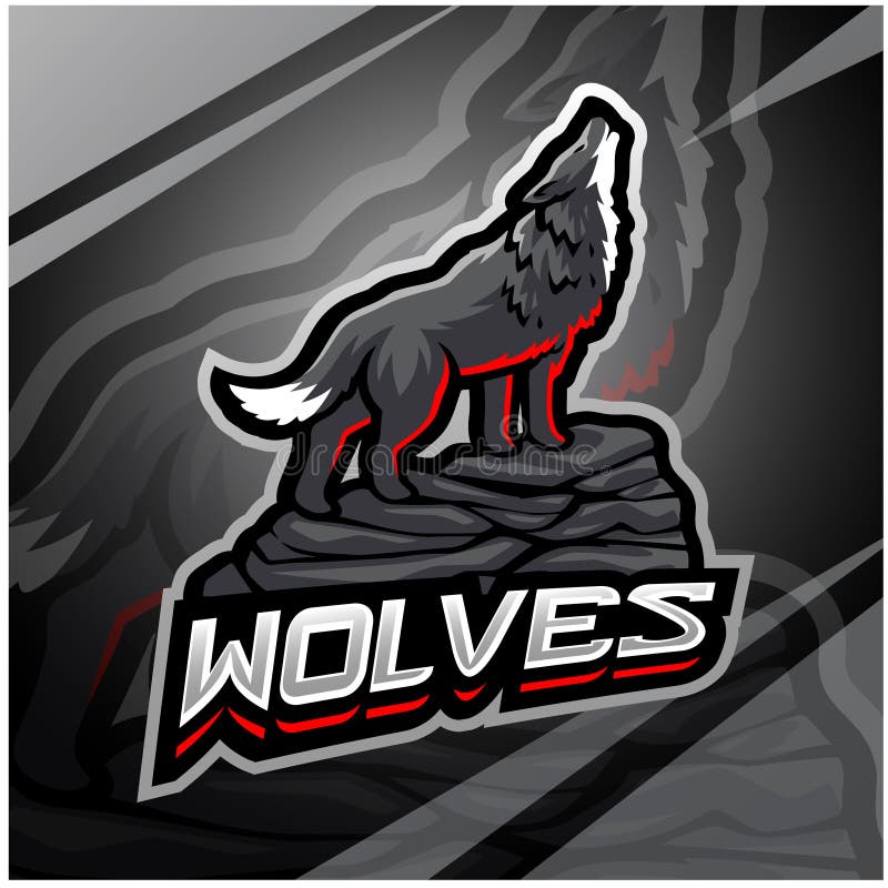 Wolves Esport Mascot Logo Design Stock Vector - Illustration of blue ...