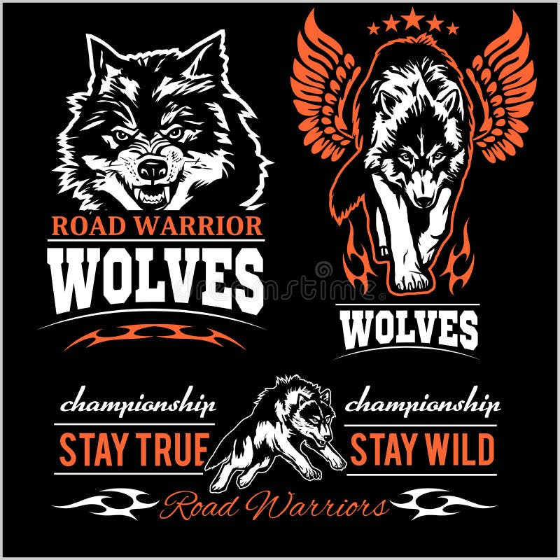 Motorcycle, Wolves Logo, Emblem, Symbol, Sticker Stock Vector ...