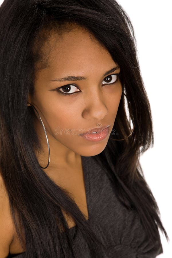 Beautiful Black Woman, Headshot Stock Photo - Image of attractive ...