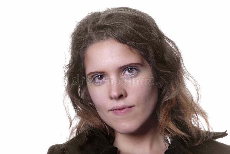 Portrait of a Normal Woman Over Grey Background Stock Photo - Image of ...