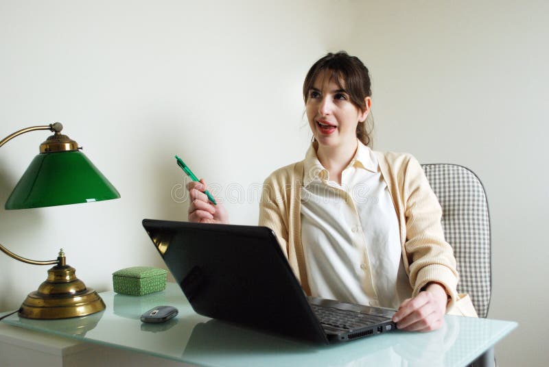 Woman Acknowledging a Co-Workers Idea Stock Image - Image of woman ...