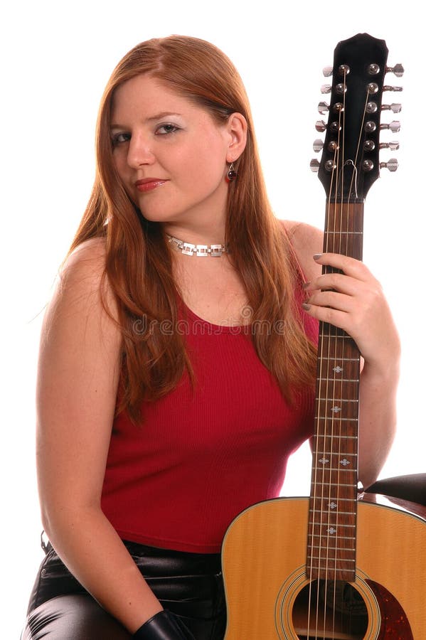 Woman with an Acoustic Guitar Stock Photo - Image of guitar, face: 311508