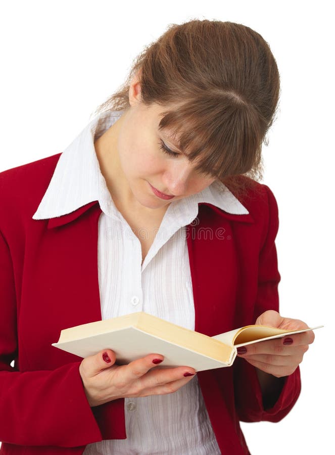 Woman Acquainted with Contents of Book Stock Image - Image of girl ...