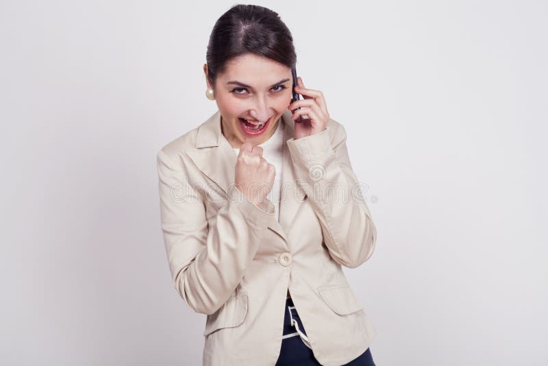 Woman with Active Expressions Stock Photo - Image of isolated, friendly ...