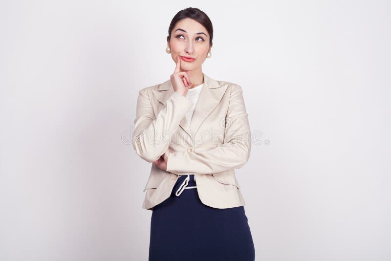 Woman with Active Expressions Stock Image - Image of looking, office ...