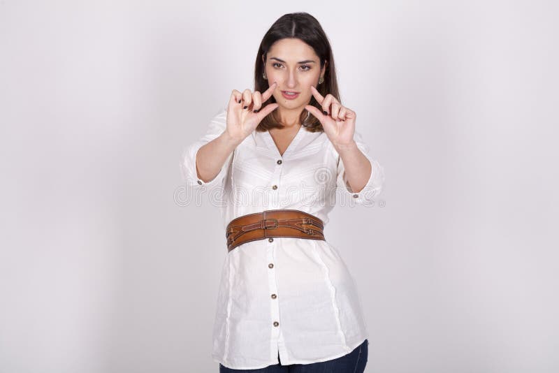 Woman with Active Expressions Stock Image - Image of expression, office ...