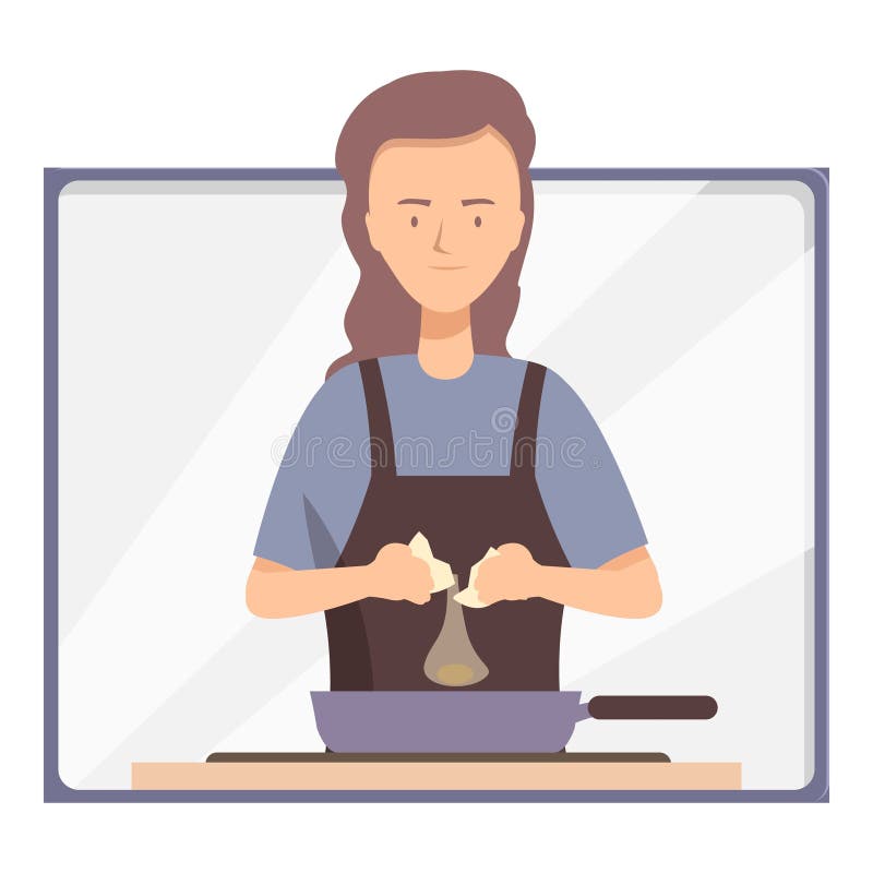 Woman Adding Ingredients while Cooking in the Kitchen Stock Vector ...