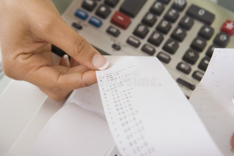 Woman with Adding Machine Tape Stock Photo - Image of record, paperwork ...
