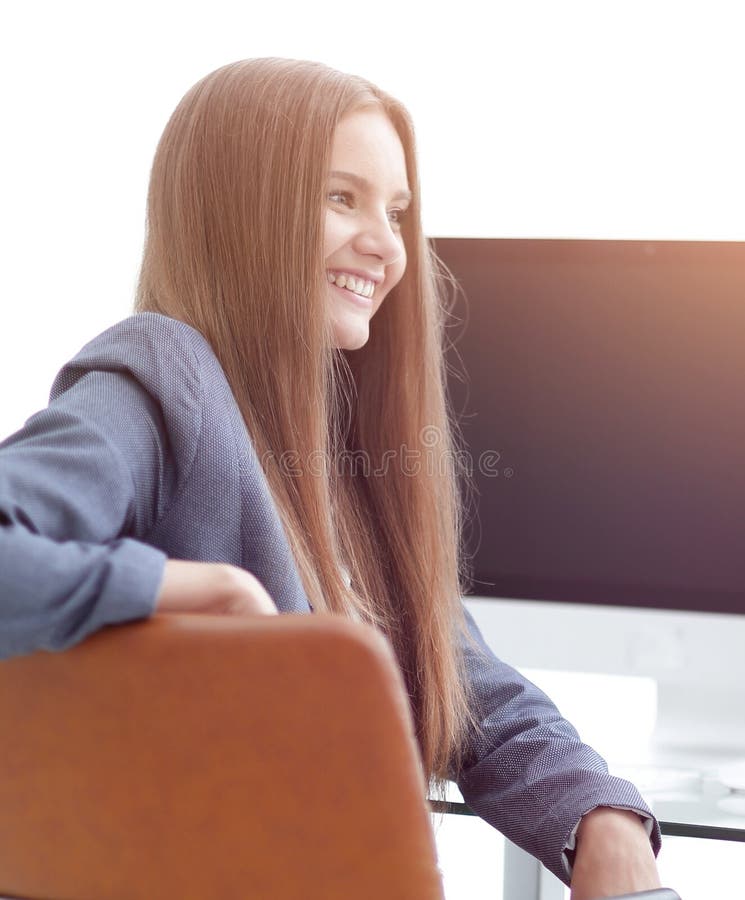 Woman Administrator Sitting at the Workplace Stock Photo - Image of ...