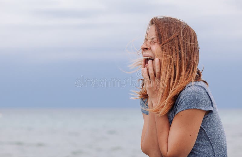 Woman Alone and Depressed Screaming Stock Image - Image of mental ...