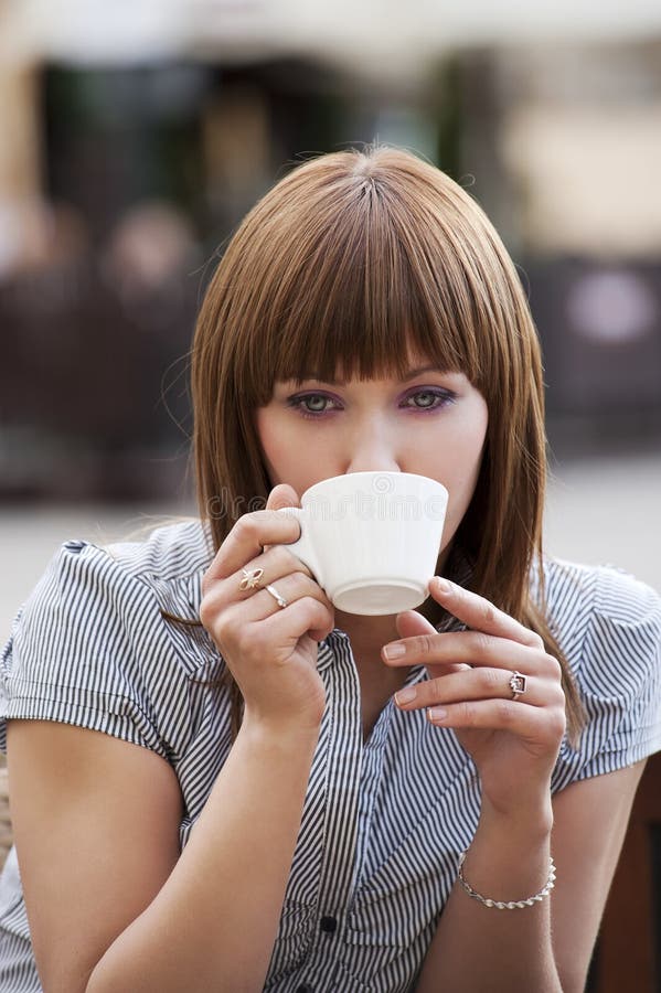 Woman Alone Drinking a Cup of Tea Stock Image - Image of breakfast ...