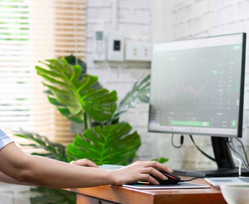 Woman Analyzing Graphs in Progress Money the Table Doing Work Stock ...