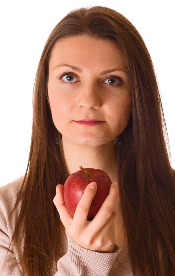 Woman and apple stock photo. Image of health, adult, eating - 22672064