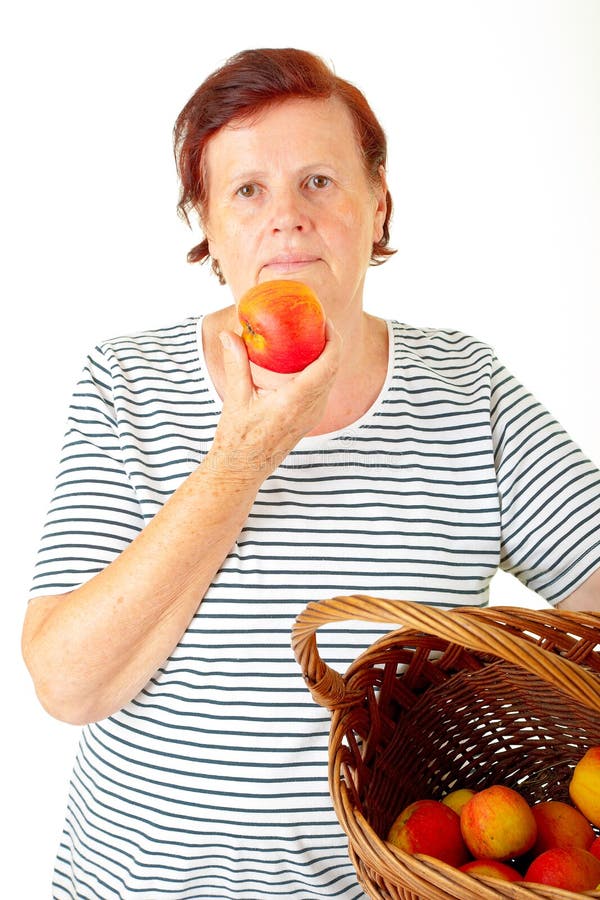 Woman with apple stock photo. Image of beautiful, health - 32190532