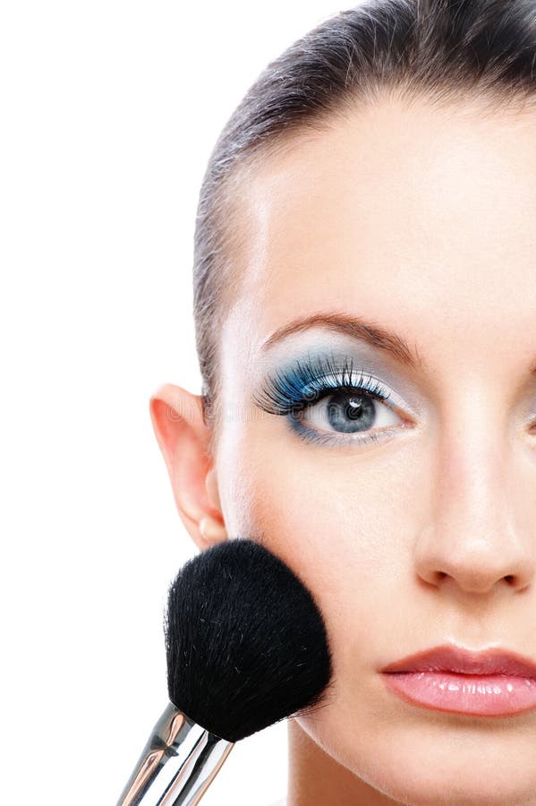 Woman applying blusher stock photo. Image of apply, lady - 19888836