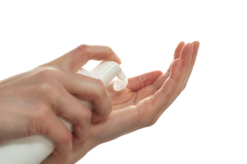 Woman Applying Liquid Soap on Hand Stock Image - Image of foam, hand ...
