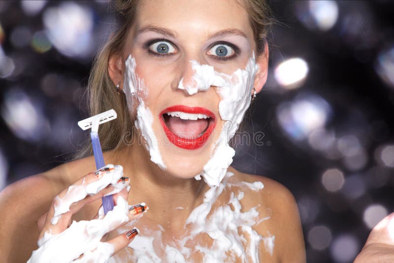 Woman applying shaving stock image. Image of clean, close - 40597661