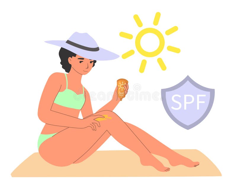 Applying Sunscreen Stock Illustrations 810 Applying Sunscreen Stock