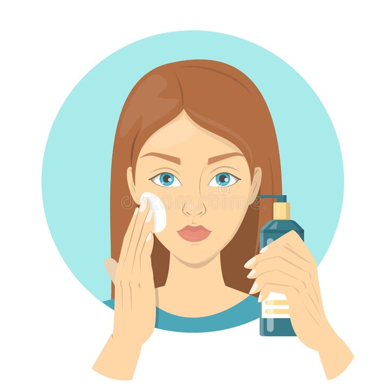 Woman Applying A Sunscreen For Perfect Makeup Stock Vector