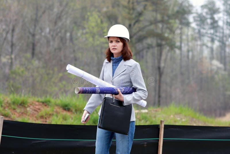 Woman Architect stock photo. Image of caucasian, holding - 4830872