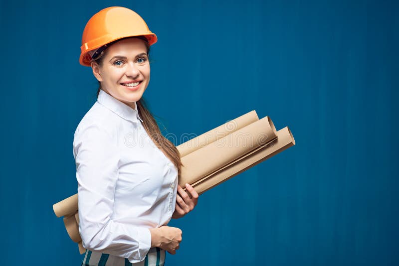Woman Architect Holding Paper Plans Stock Image - Image of hair, female ... Woman Architect Holding Paper Plans Stock Image - Image of hair, female ...