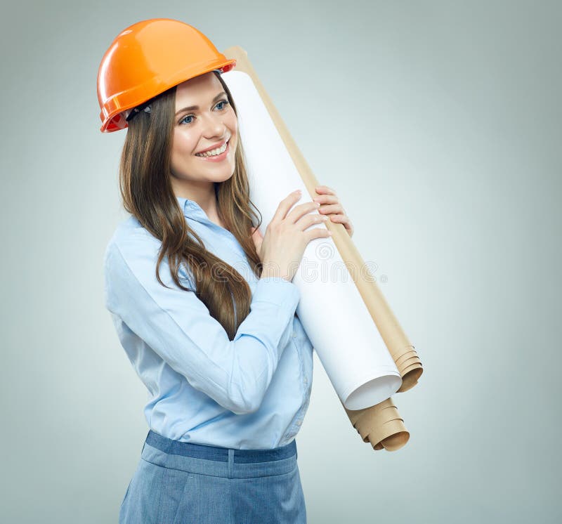 Woman Architect Wearing Builder Helmet Stock Image - Image of estate ... Woman Architect Wearing Builder Helmet Stock Image - Image of estate ...
