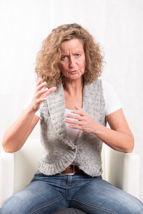 Portrait Strong Woman Looking Critical Stock Image - Image of critical ...