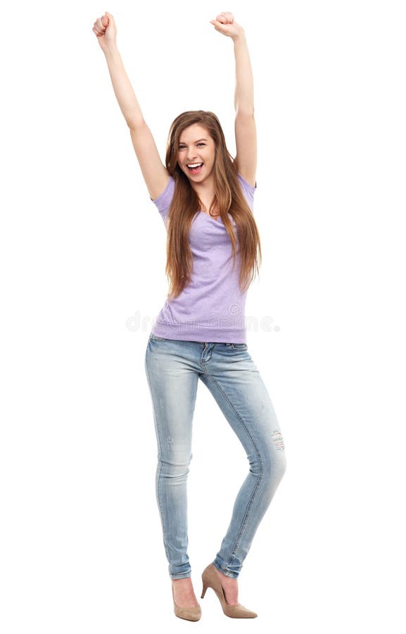 Young People with Arms Raised Stock Image - Image of body, friendship ...