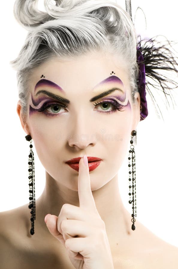 Woman with Artistic Make-up Stock Photo - Image of beauty, gossip: 4502628