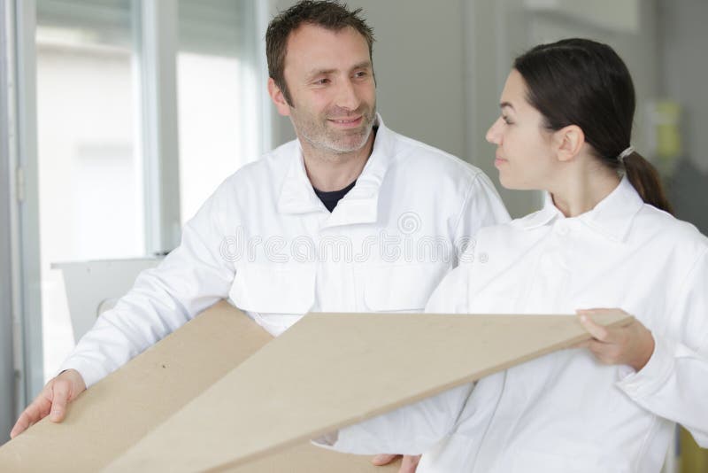 Woman As Apprentice Carpentry during Apprenticeship Stock Photo - Image ...