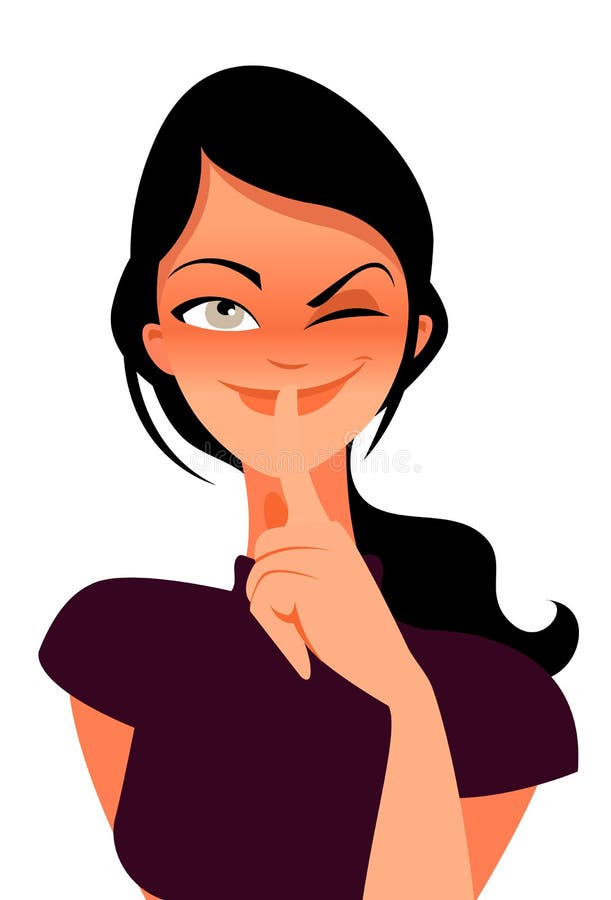 Woman Ask To Keep Secret Vector Stock Vector - Illustration of face ...