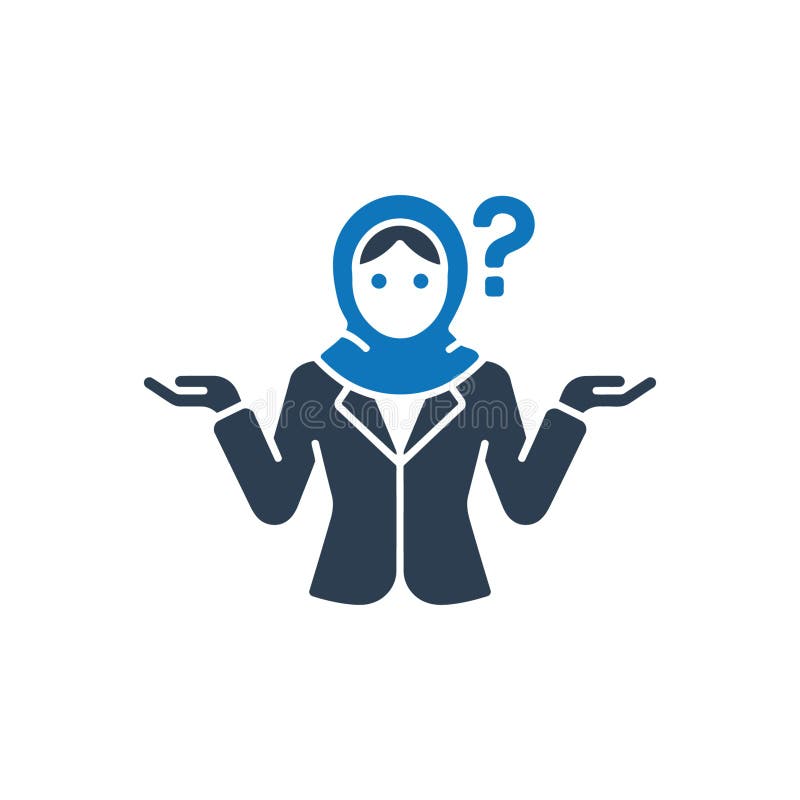 Woman Asking Question Icon stock vector. Illustration of inquiry ...