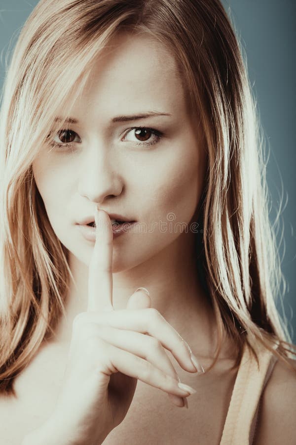 Woman Asking For Silence Finger On Lips Stock Image Image Of Secrecy Gossip 61584955