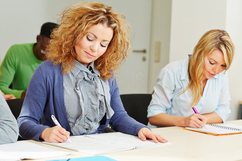 Woman in assessment center stock image. Image of sciences - 21324415
