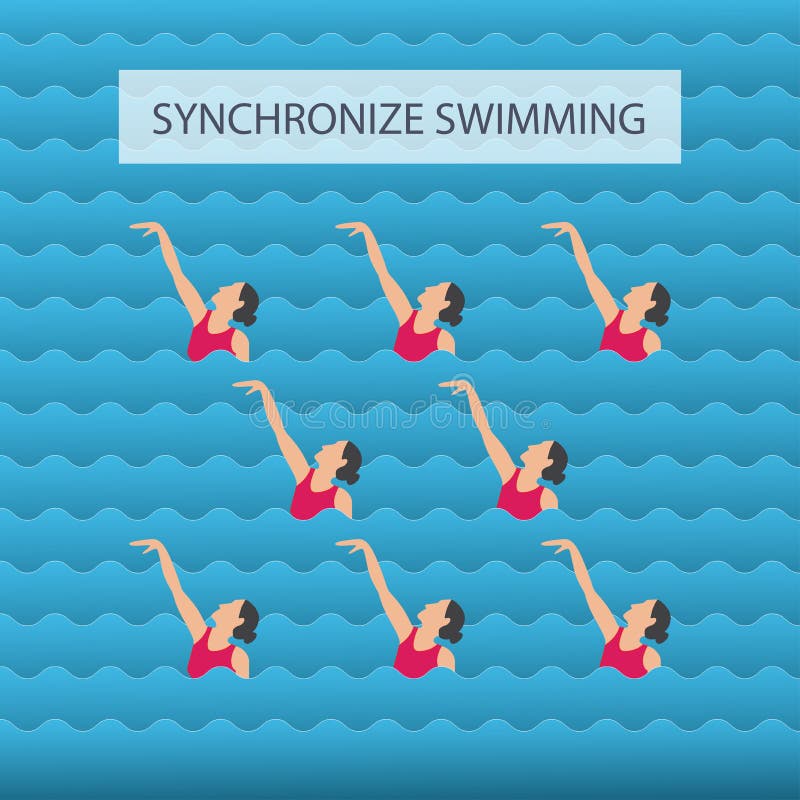 Woman Athlete on the Performance of Synchronized Swimming Stock Vector ...