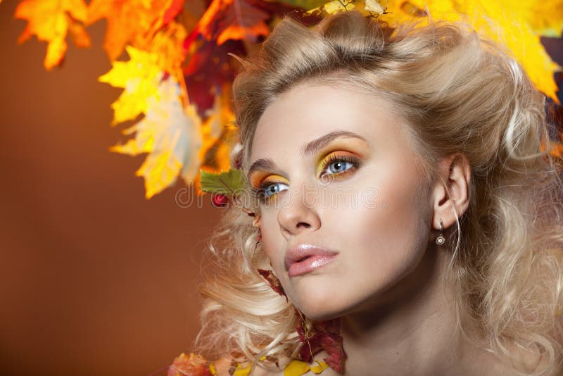 Woman Autumn stock image. Image of laughing, portrait - 27456405