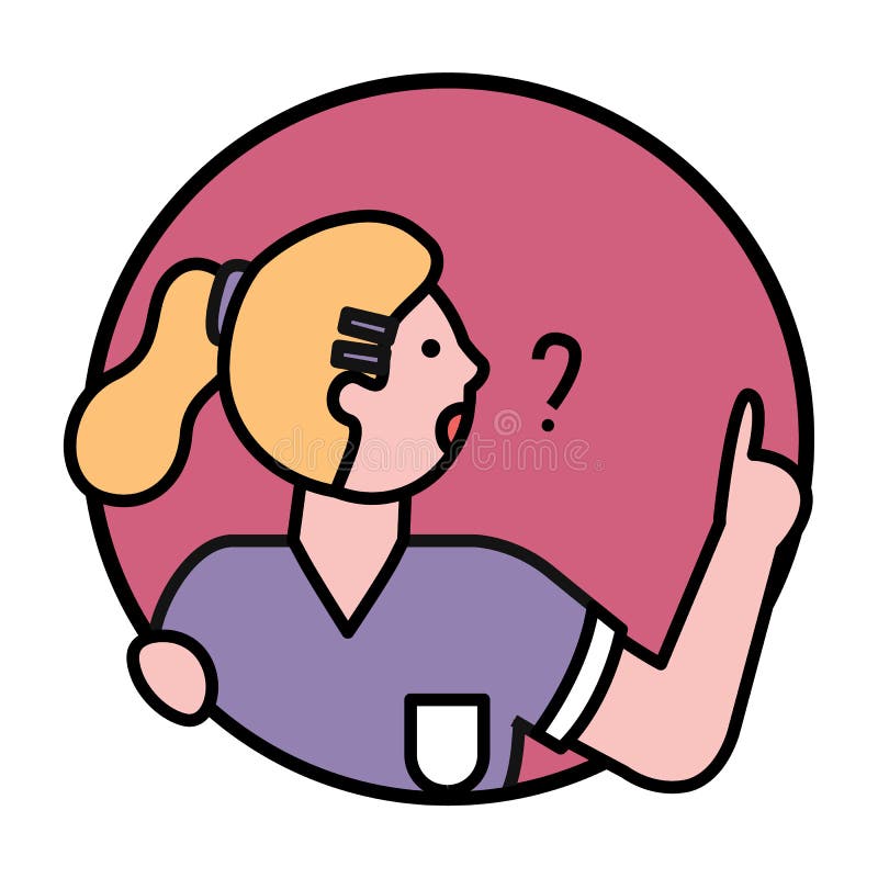 People Avatar Icon Woman Asking Question Vector Stock Vector ...