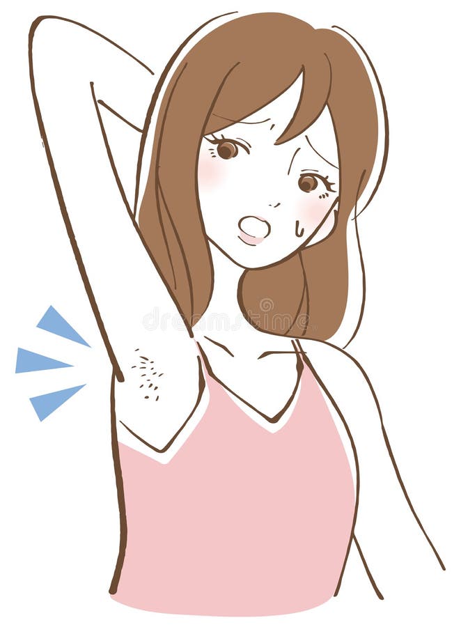 A woman with axillary hair stock vector. Illustration of body - 187652373