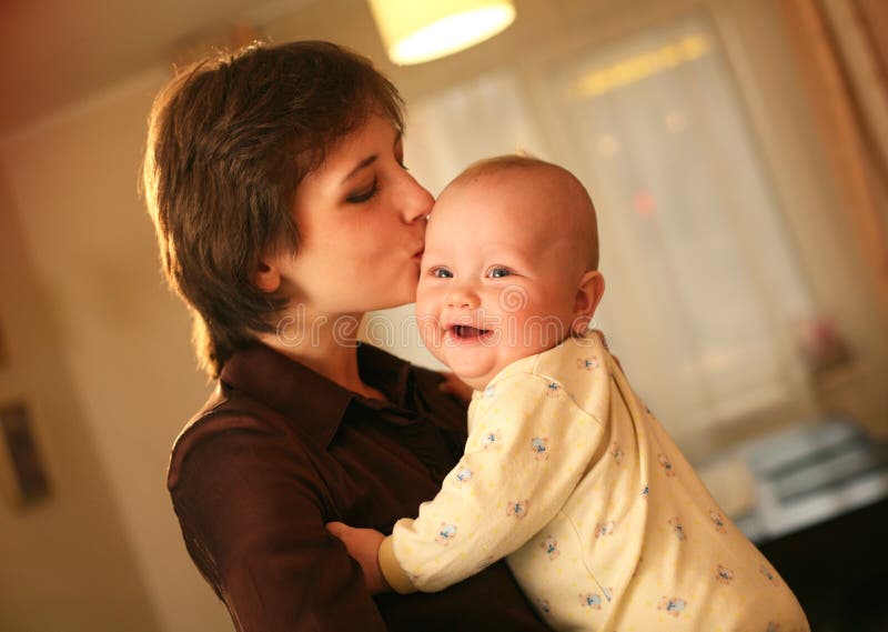 Woman with baby stock image. Image of beautiful, holding - 13769255