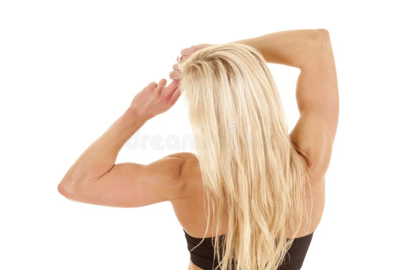 Woman Back Stretch Strong Arms. Stock Photo - Image of female, diet ...