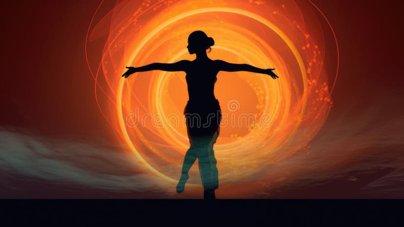 Woman Backlit Yoga Pose Solid Color Background Generative Ai Weber ...
