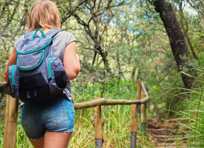 Woman with backpack. stock image. Image of looking, adventure - 87157905