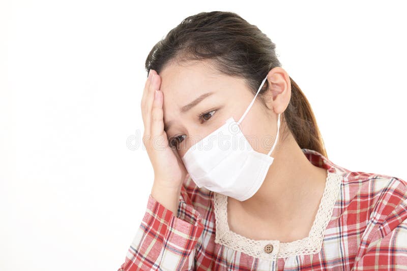 Woman got a cold stock image. Image of condition, mask - 143301401